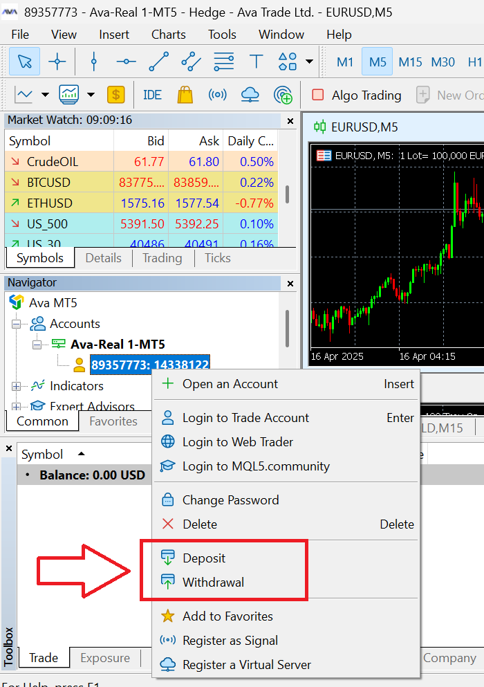 How To Withdraw Through Metatrader 5 Platform Help Center